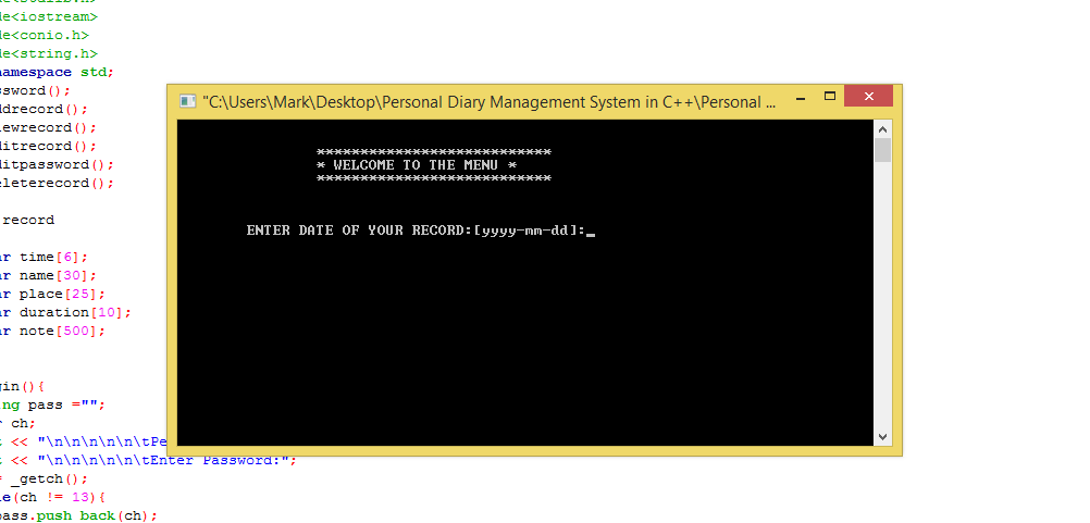 Personal Diary Management System in C++ Free Source Code | SourceCodester